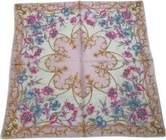 Celine Pre-owned Vintage Floral Silk Scarf - Femme - Pre-owned - Rose - Taille: ONE Size