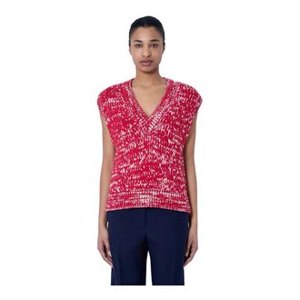 Dries Van Noten &Auml;rmelloses Strickoberteil - - Knitwear - Damen - Rot - M