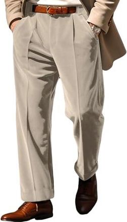 Generic Pantalon habill&eacute; en &eacute;pais pour homme - Coupe d&eacute;contract&eacute;e - Coupe droite