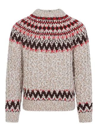 Moncler Pull Col Rond - Beige Clair