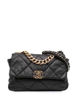 Chanel grand sac cabas 19 &agrave; rabat (2019) - Noir