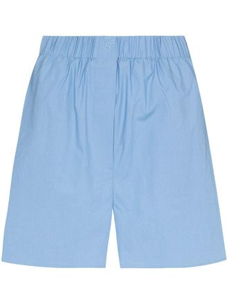 Frankie Shop short en coton biologique &agrave; logo brod&eacute; - Bleu