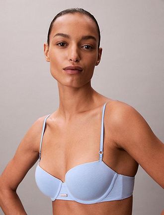 Calvin Klein Halbschalen-t-shirt-bh - Cotton Modal Bare - Frozen Fjord - Damen - EU 80/E