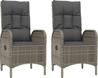 vidaXL Vidaxl - Chaises dext&eacute;rieur 2 pcs R&eacute;sine tress&eacute;e Gris