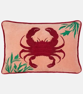 Les-Ottomans Besticktes Kissen aus Samt