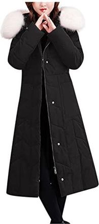 Generic Vestes pour femmes 2026 Mode Femmes V&ecirc;tements dext&eacute;rieur &agrave; capuche Long Rembourr&eacute; Manteaux Poche, Noir, M