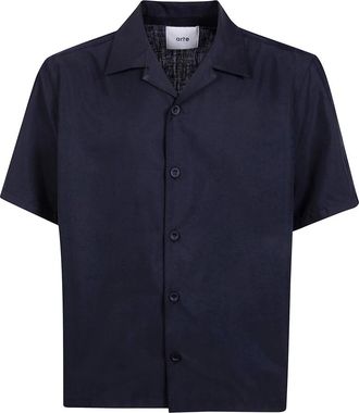 Arte Homme, Chemises, Noir, Taille: M Ss26.007S Nylon Linnen Shirt