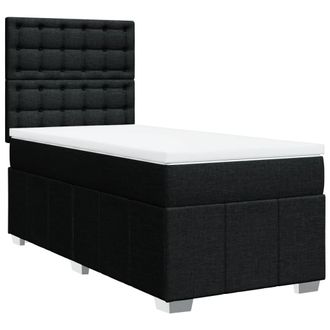 vidaXL Vidaxl - Giroletto A Molle Con Materasso Nero 100x200 Cm In Tessuto