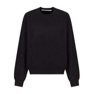 Alexander Wang Schwarzer Logo-gepr&auml;gter Jumper Pullover - - Knitwear - Damen - Schwarzk - S