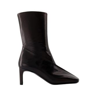 Jil Sander Schwarze Leder-Stiefeletten - - Shoes - Damen - Schwarzk - 35 EU