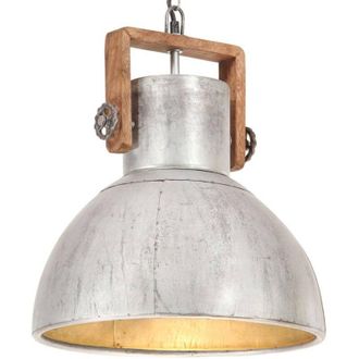 vidaXL H&auml;ngelampe Industriestil 25 W Silbern Rund 40 cm E27 vidaXL