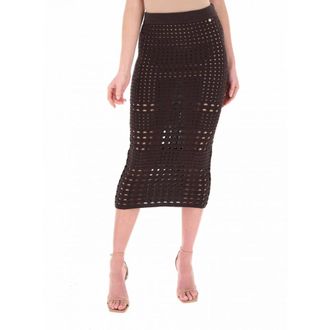 Liu Jo Femme, Jupes, Brun, Taille: 38 FR Crochet Midi Skirt