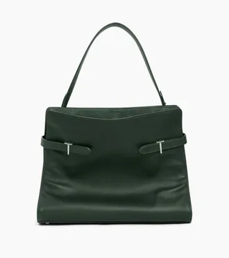 Le Tanneur Sac port&eacute; &eacute;paule mod&egrave;le maxi Emie en cuir lisse et refente de velours