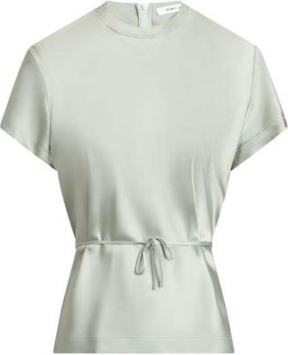 Helmut Lang Tee-shirt en satin&eacute; &agrave; liens en soie