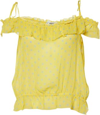 Moschino blouse volant&eacute;e &agrave; &eacute;paules d&eacute;nud&eacute;es - Jaune