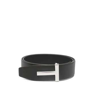 Tom Ford Homme, Accessoires, Noir, Taille: 115 CM Grain Leather T Icon Belt
