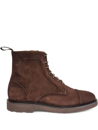 Henderson Baracco bottines Chukka &agrave; empi&egrave;cements en daim - Marron