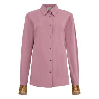 Dries Van Noten Besticktes Baumwollpopeline-Hemd - - Blouses & Shirts - Damen - Rosa - S