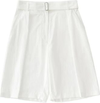 STUDIO NICHOLSON Femme, Shorts, Blanc, Taille: 32 FR Creon Belted Pleated Short