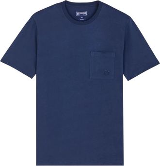 Vilebrequin Solid T-Shirt aus Bio-Baumwolle f&uuml;r Herren - - Tops - Herren - Blau - 2XL