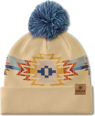 Ariat Womens Serape Beanie Hat in Natural Serape, Size OS, by Ariat