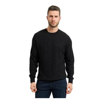 Guess Homme, Pulls, Noir, Taille: M Pull avec Logo en Relief
