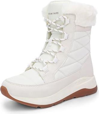 Dream Pairs Bottes de neige dhiver pour femme - Imperméables - Chaudes - Fausse fourrure - Confortables - Pour lextérieur, beige, 42 EU