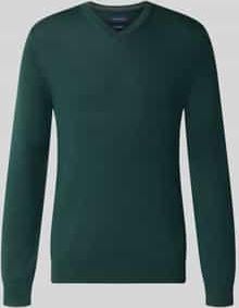 Christian Berg Strickpullover aus Woll-Mix mit V-Ausschnitt