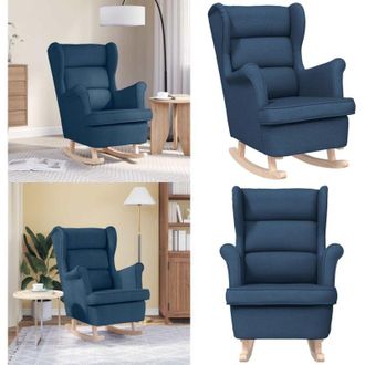 vidaXL Schaukelsessel Blau 74x90x102 cm Stoff - Sessel - Polster