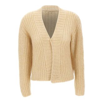 Kaos Kaos, Femme, Pulls, Beige, Taille: 36 FR Cardigan en maille ajour&eacute;e &agrave; sequins