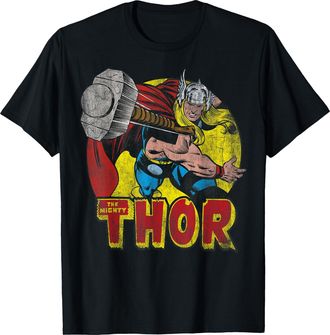 MARVEL Mighty Thor Hammer Throw Vintage T-Shirt