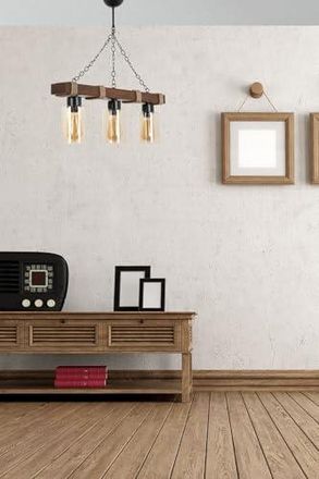 Opviq Industrial Rustic Chandelier, Yellow Wooden Body, 70 cm Height, 70 cm Length, Adjustable, E27 Socket, Max 40W, Perfect for Southwestern & Country Deco