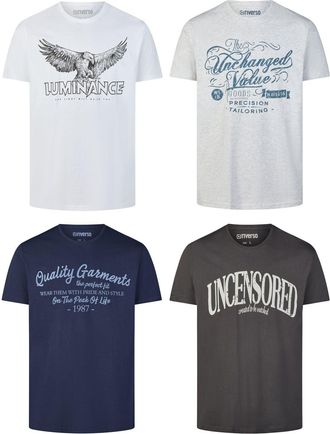 Riverso Tshirt Herren Baumwolle Regular Fit RIVLeon 4er Set Pack Rundhals Kurzarm Sommer Tee Shirt Print, Gr&ouml;&szlig;e:4XL, Farbe:Farbmix 29