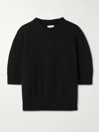 Khaite Pull À Manches Courtes En Cachemire Davin - Noir