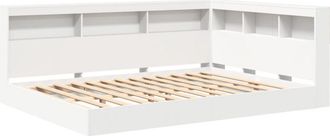 vidaXL B&uuml;cherregal-Bett mit Kopfteil Wei&szlig; 160 x 200 cm Holzwerkstoff Vidaxl
