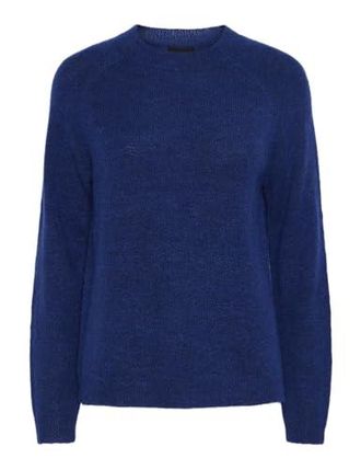 Pieces Pcjuliana Ls O-Neck Knit Noos BC Pull en Tricot, Bellwether Blue, XL Femme