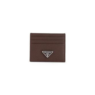 Prada Portemonnaies - Brown Calf Leather Cardholder - Gr. unisize - in Braun - f&uuml;r Damen
