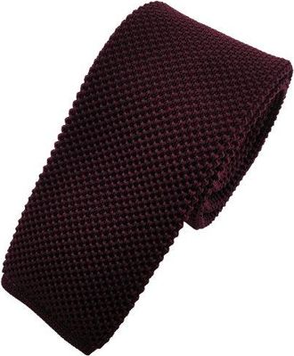 TigerTie ohne Markenname &eacute;troit cravate tricot&eacute;e bordeaux bordeaux unicolor - cravate Polyester Tie