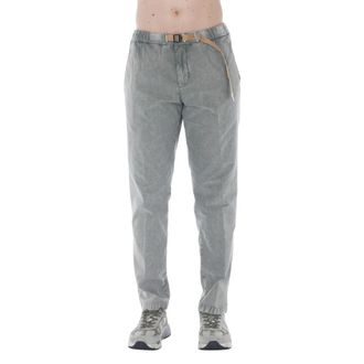 White Sand Hose aus gewaschener Baumwolle und Leinen - - Trousers - Herren - Gr&uuml;n - M