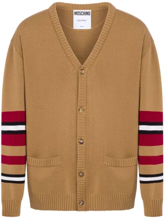 Moschino cardigan à ourlet rayé - Marron