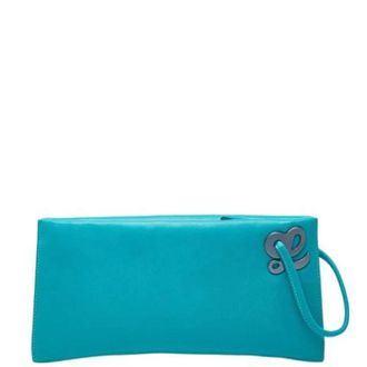 Loewe Pre-owned Leder Clutch - - Pre-owned - Damen - Blau - ONE SIZE