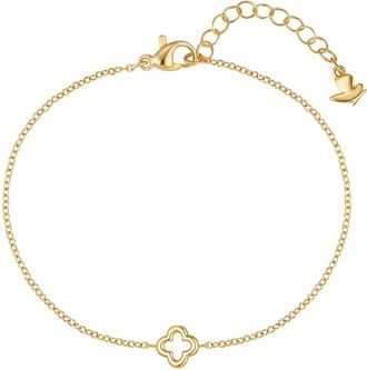 Glanzst&uuml;cke M&uuml;nchen Armband - Edelstahl Armband Kleeblatt - Gr. ONESIZE - in Gold - f&uuml;r Damen