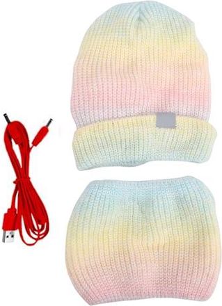 Generic Bonnet chauffant pour homme | Ensemble bonnet et &eacute;charpe 2 en 1 chaud USB | Ensemble bonnet et &eacute;charpe dext&eacute;rieur - pour femme - Pour lhiver, le ski, 