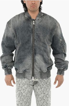Diesel Vintage-Effect Denim Bomber D-WELTIK size M