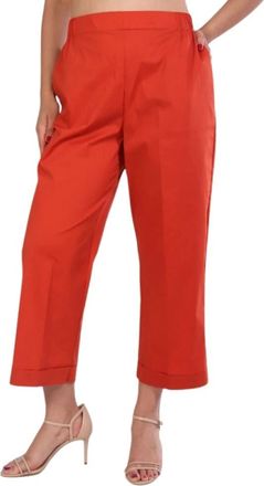 Liviana Conti Femme, Pantalons, Orange, Taille: 40 FR Pantalon Large Cropped