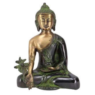 Guru Shop Buddha Statue aus Messing Medizin Buddha 18 cm - Modell 5