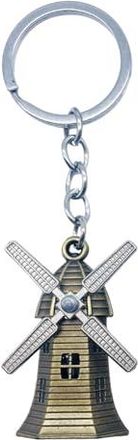 Generic Porte-cl&eacute;s Moulin &agrave; vent - Style n&eacute;erlandais Vintage Porte-cl&eacute;s Boucle Pendentif Bibelot | D&eacute;coration Miniature Moulin &agrave; Vent de Collectible Porte-cl&eacute;