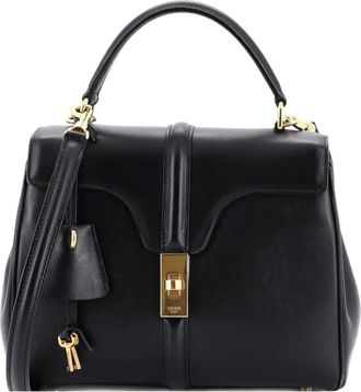 Celine 16 Top Handle Bag Grained Calfskin Small satchel - Schwarz