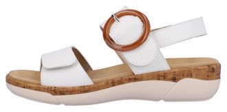 Remonte Keilsandalette REMONTE, Damen, Gr. 41, wei&szlig;, Leder, Lederimitat, unifarben, Schuhe, Sommerschuh, Riemchensandale, praktische Klettverschl&uuml;sse