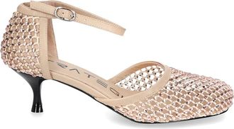Strategia Femme, Chaussures, Beige, Taille: 37 EU Sandale &agrave; talon beige avec strass